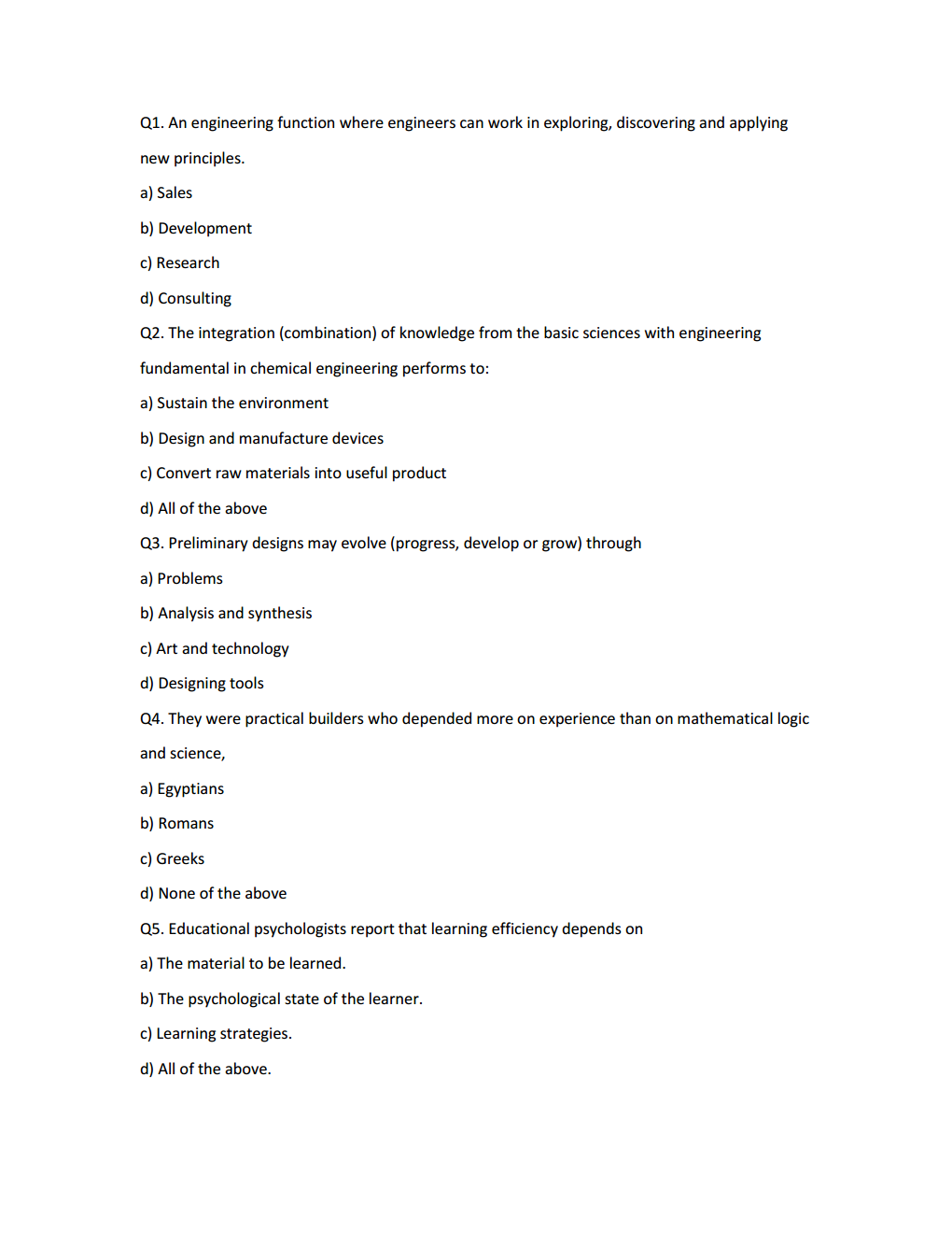 Solved Q1. An engineering function where engineers can work | Chegg.com