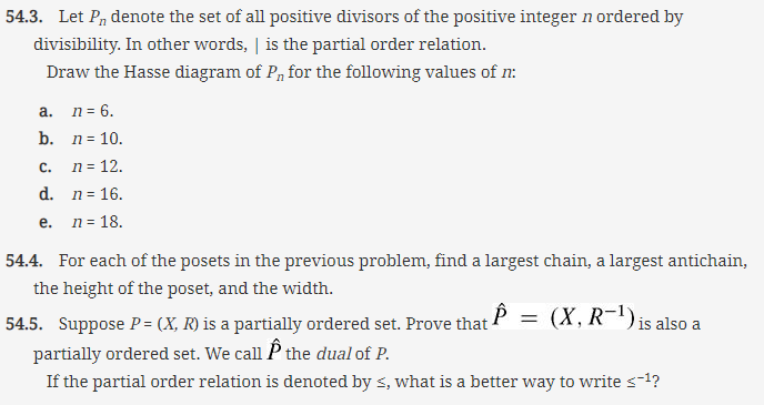 Solved 54.3. Let Pn denote the set of all positive divisors | Chegg.com