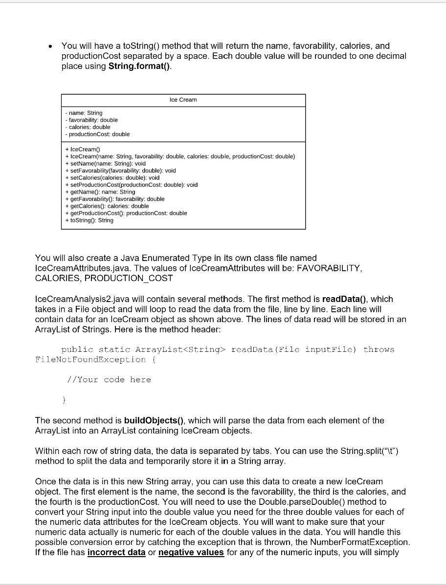 Programming Project 7 - Ice Cream Analysis 2 Note: | Chegg.com