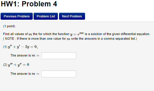 Solved HW1: Problem 3 Previous Problem Problem List Next | Chegg.com