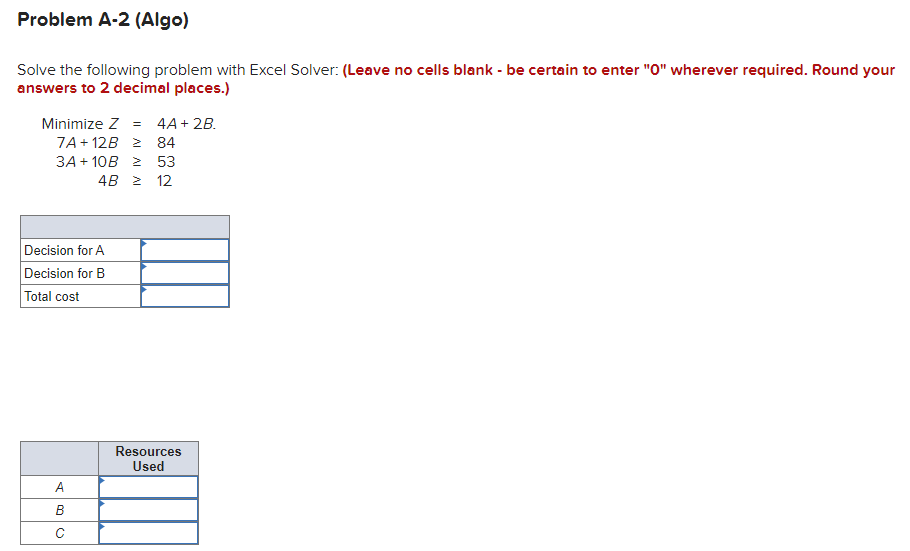Solved Problem A-2 (Algo)Solve the following problem with | Chegg.com