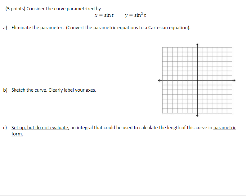 Solved (5 points) Consider the curve parametrized by x = | Chegg.com
