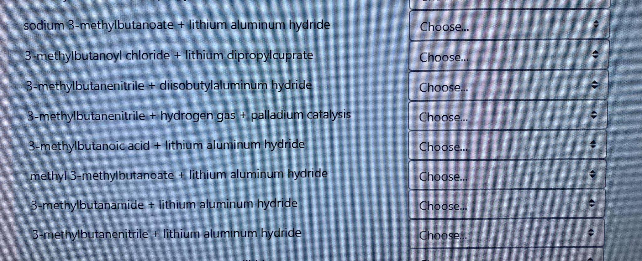 Solved Match each set of reagents on the left to a major | Chegg.com