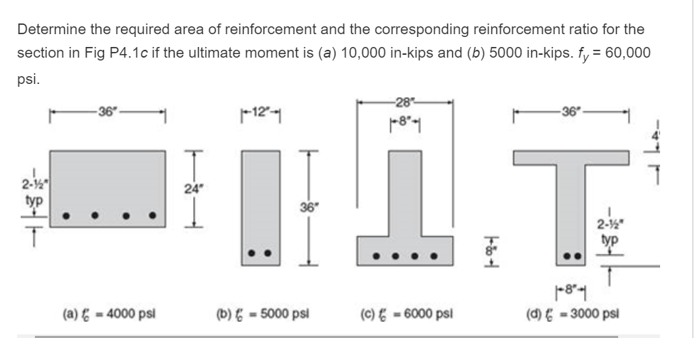 Solved Determine the required area of reinforcement and | Chegg.com
