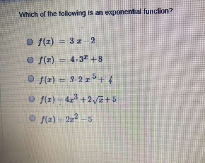Solved Identify the correct function from the graph shown. 6 | Chegg.com