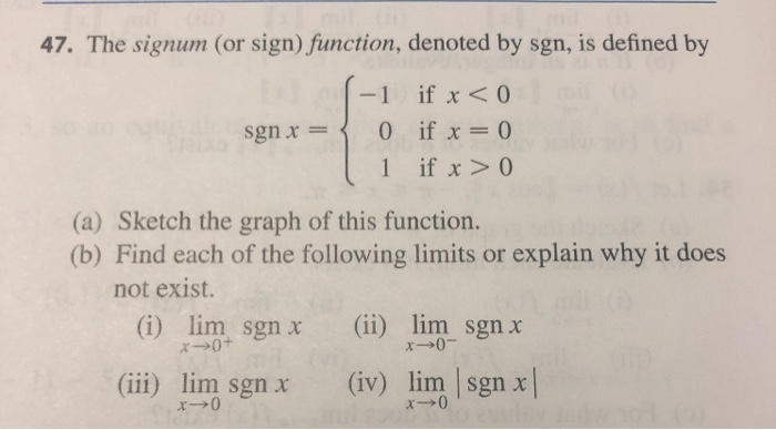 Solved 47. The signum (or sign) function, denoted by sgn, is | Chegg.com