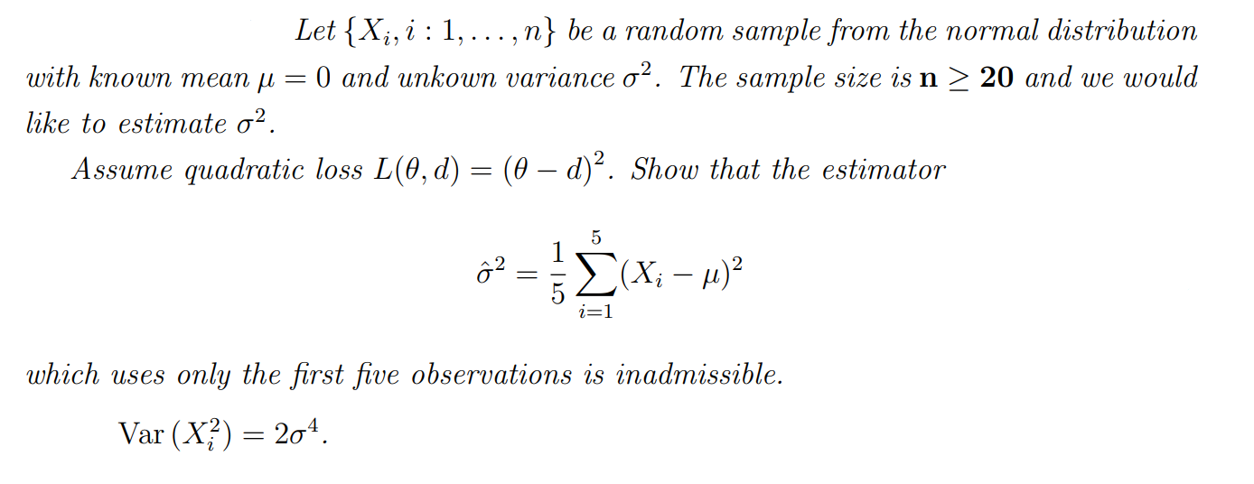 Solved Let {Xi,i:1,…,n} be a random sample from the normal | Chegg.com
