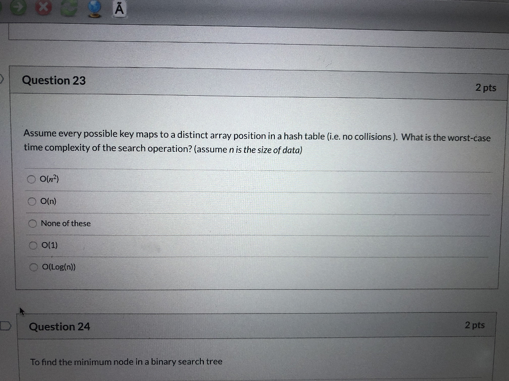 Solved Da Question 23 2 pts Assume every possible key maps | Chegg.com