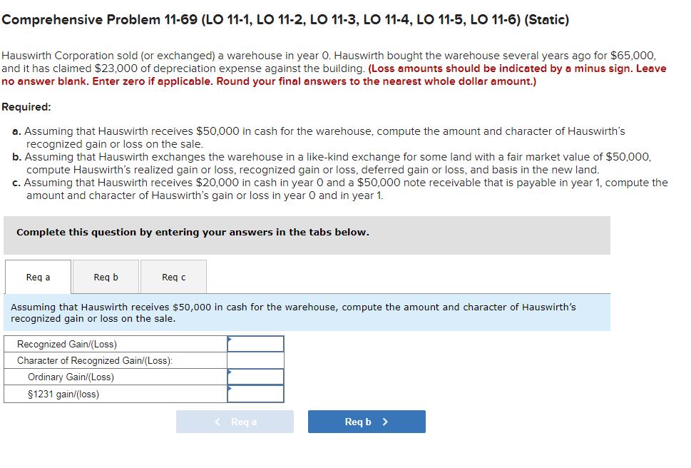 Comprehensive Problem 11-69 (LO 11-1, LO 11-2, LO | Chegg.com