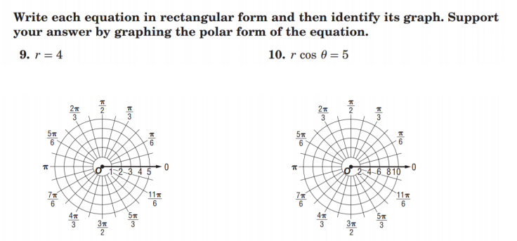 Solved Write each equation in rectangular form and then | Chegg.com