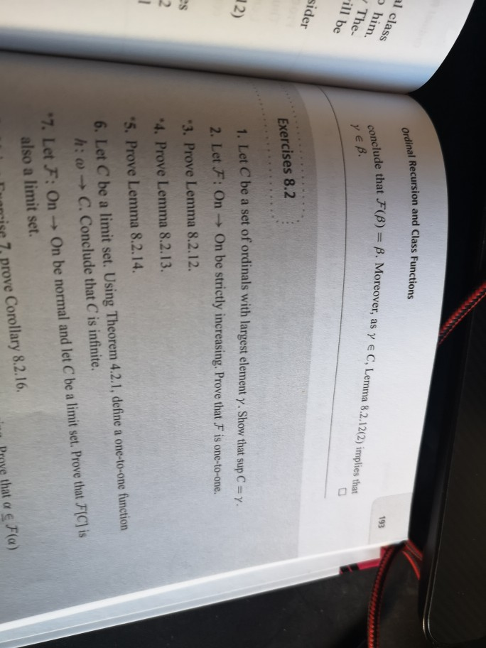 Solved Question Of Set Theory On Ordinal Recursion And Class 2103