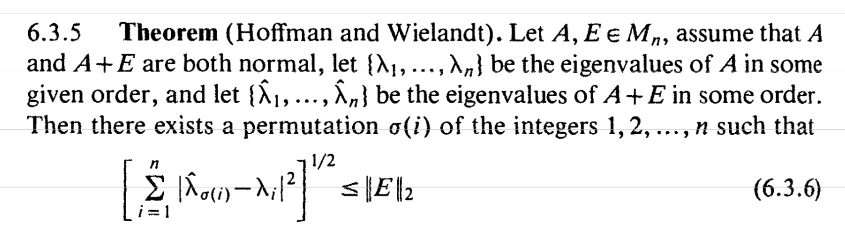 Theorem (Hoffman and Wielandt). Let A, Ee Mn, assume | Chegg.com
