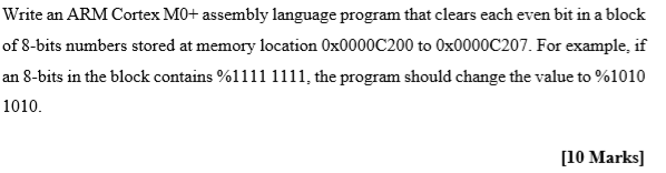 Solved Write an ARM Cortex MO+ assembly language program | Chegg.com
