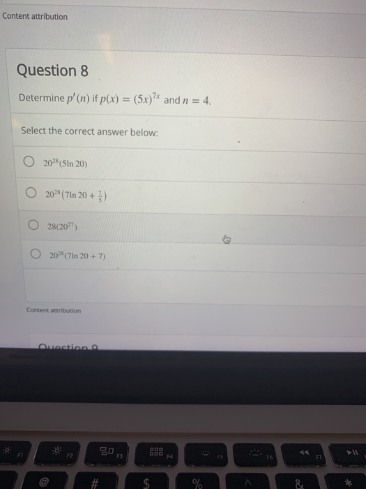Solved Content attribution Question 8 l Determine p'(n) | Chegg.com