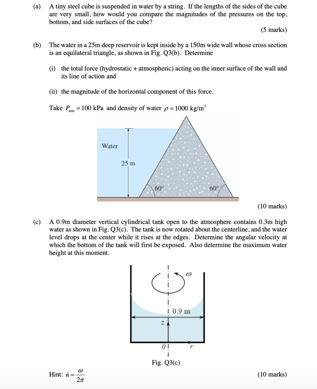Solved (a) A tiny steel cube is suspended in water by a | Chegg.com