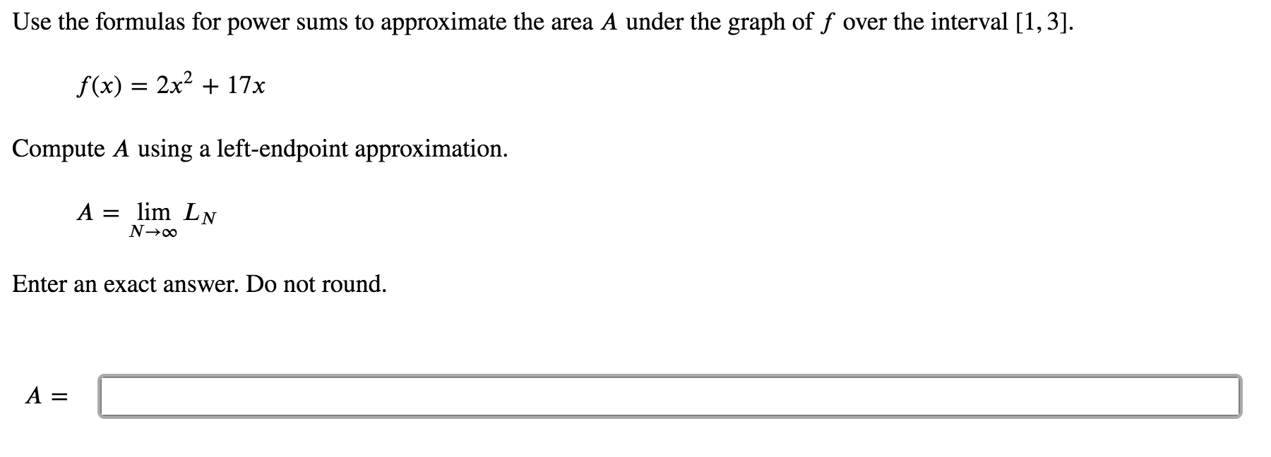 Solved Use the formulas for power sums to approximate the | Chegg.com