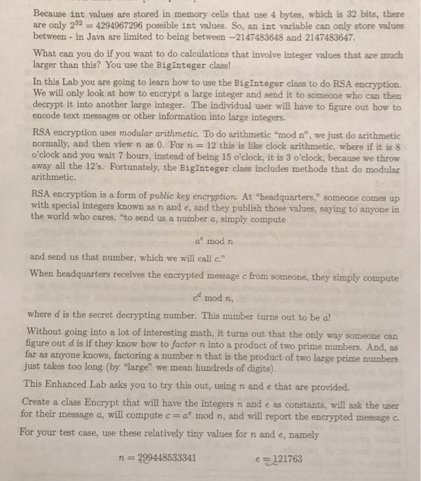 Solved Because Int Values Are Stored In Memory Cells That