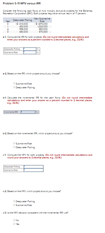 Solved Problem 5-11 NPV versus IRR Consider the following | Chegg.com