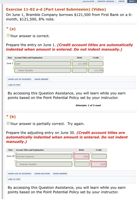 Solved BACK Exercise 11-02 a-d (Part Level Submission) | Chegg.com