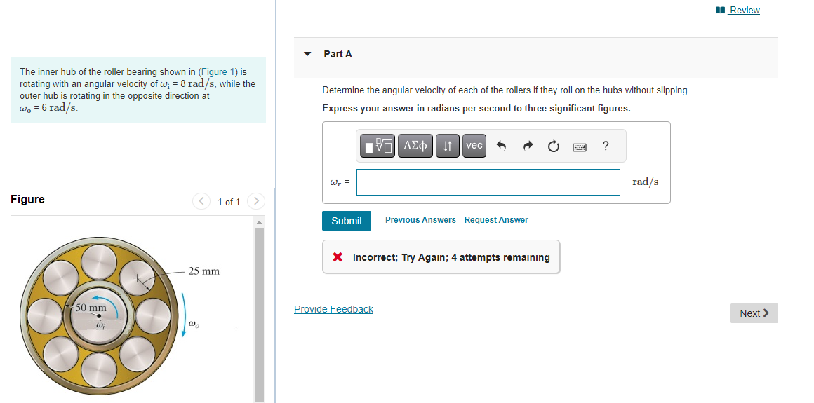 Solved The inner hub of the roller bearing shown in (Figure | Chegg.com