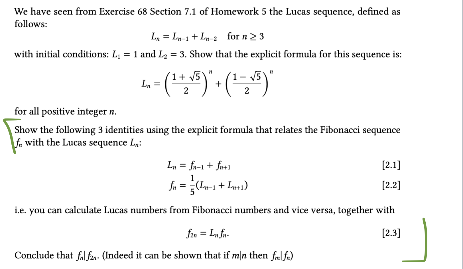 Solved We have seen from Exercise 68 Section 7.1 of Homework | Chegg.com