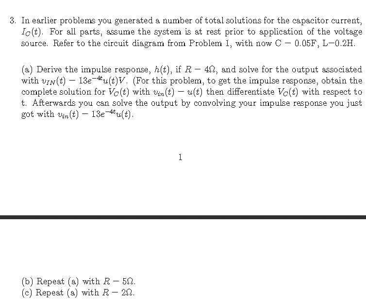 Solved 1. Derive the impulse response for the following | Chegg.com