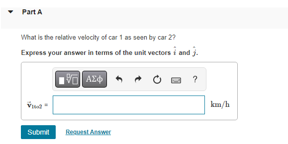 Solved Two cars approach a street corner at right angles to | Chegg.com
