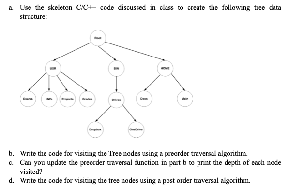 A Use The Skeleton Cc Code Discussed In Class To 