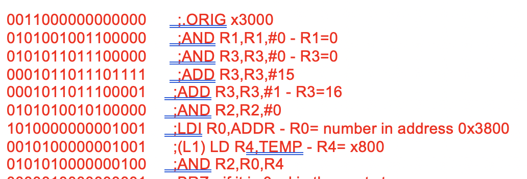 Solved Write an LC-3 program (binary machine code) that | Chegg.com