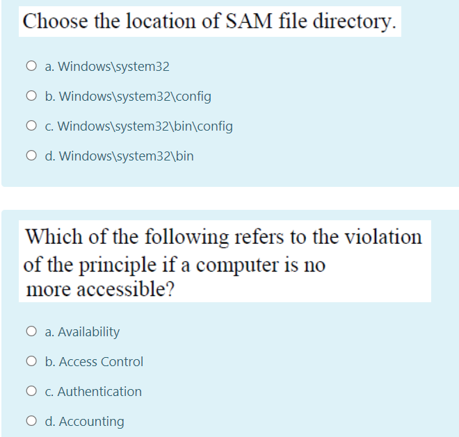 Solved Choose the location of SAM file directory. O a | Chegg.com