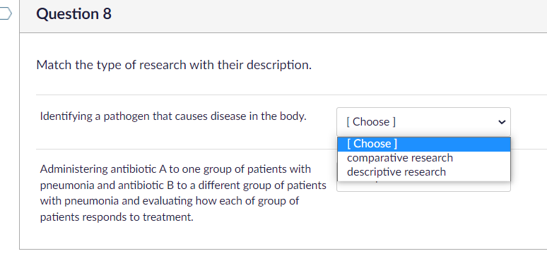 Solved Match the type of research with their description. | Chegg.com