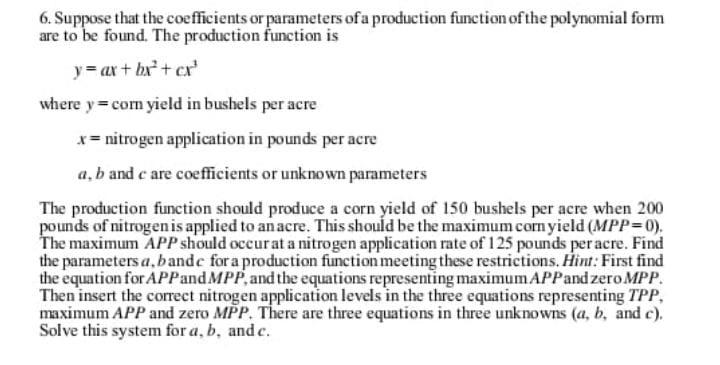 Solved 6. Suppose that the coefficients or parameters of a | Chegg.com