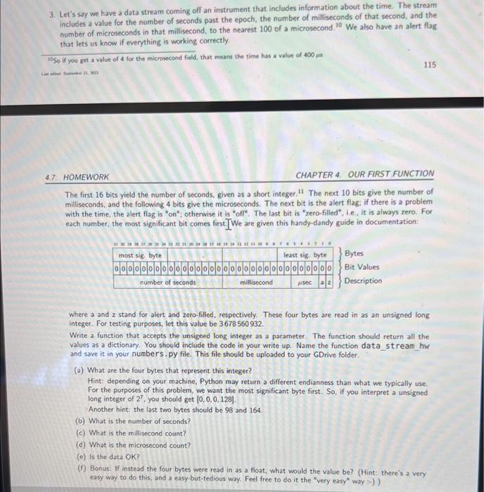 Solved 3. Let's say we have a data stream coming off an | Chegg.com