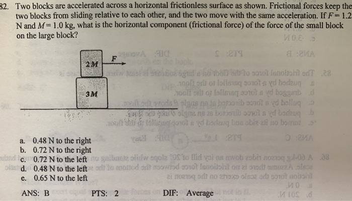 Solved Two blocks are accelerated across a horizontal | Chegg.com