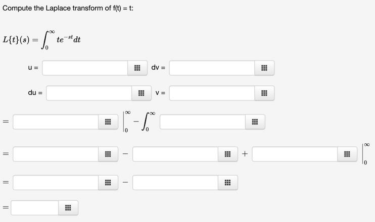 Solved Compute the Laplace transform of f(t)=t : | Chegg.com