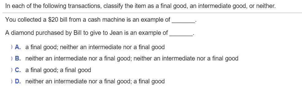 Solved In each of the following transactions, classify the | Chegg.com