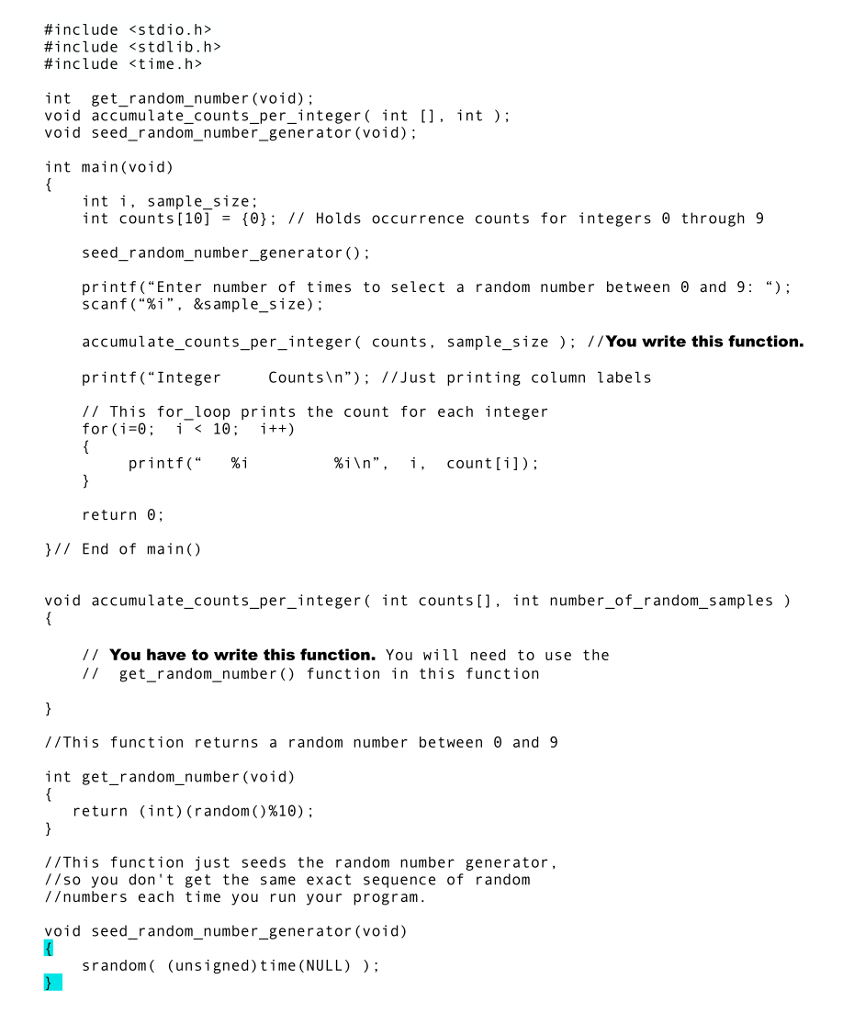Solved Your Program Will Demonstrate That Random Number 