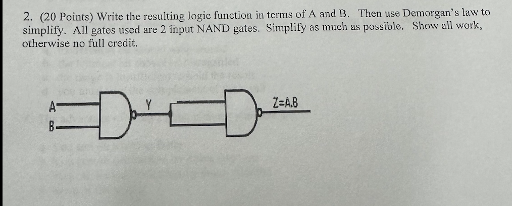 (20 ﻿Points) ﻿Write the resulting logic function in | Chegg.com