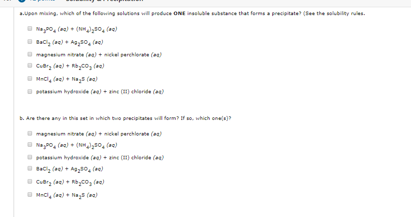 Solved Use the Solubility Rules to write net ionic equations | Chegg.com