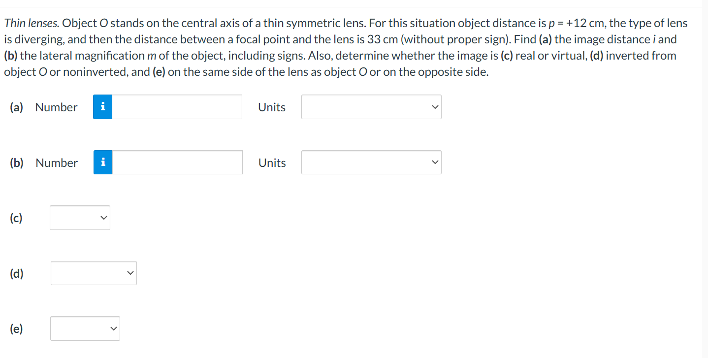 Solved Thin lenses. Object \( ﻿O \) ﻿stands on the central | Chegg.com