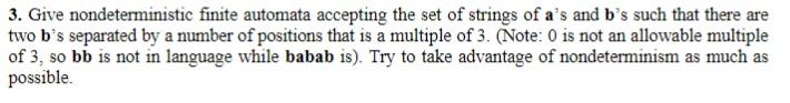 Solved 3. Give nondeterministic finite automata accepting | Chegg.com