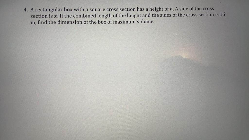 Solved 4. A rectangular box with a square cross section has | Chegg.com