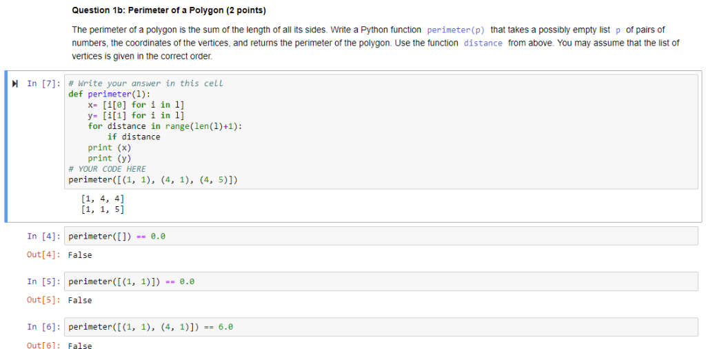 Solved Question 1a: Distance Between Points (2 points) The | Chegg.com