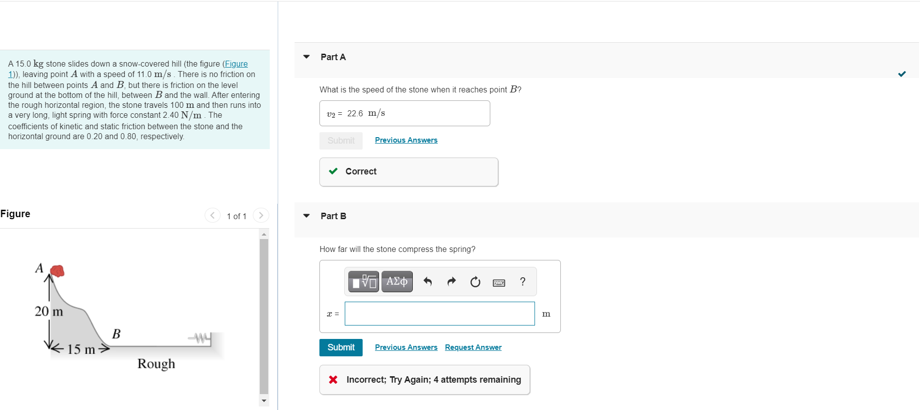 Solved Part A What is the speed of the stone when it reaches | Chegg.com