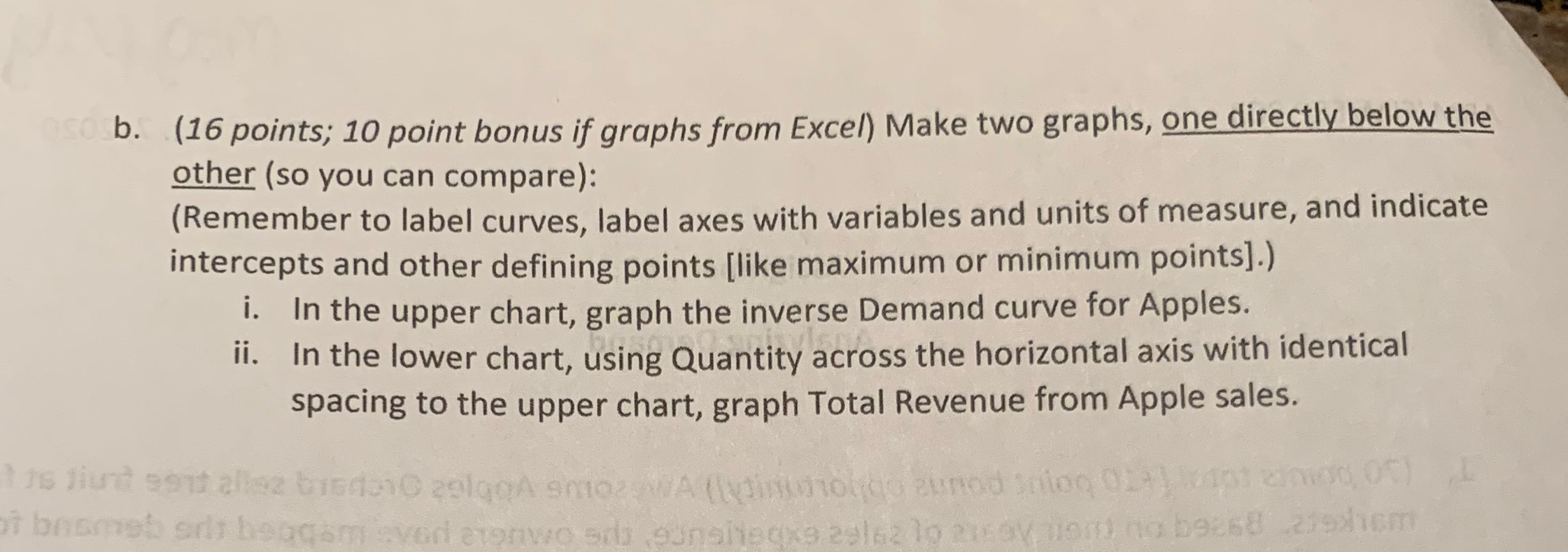 Solved b. (16 points; 10 point bonus if graphs from Excel) | Chegg.com