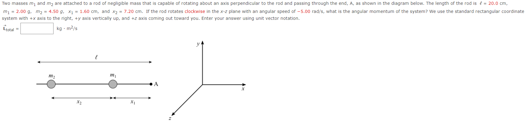 Solved system with +x axis to the right, +y axis vertically | Chegg.com