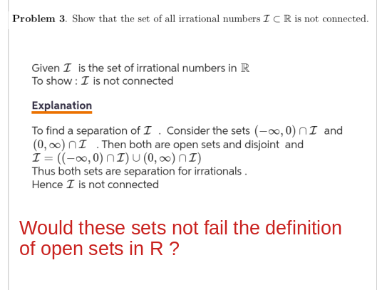 Solved Problem 3. Show that the set of all irrational | Chegg.com