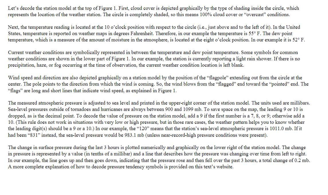 The Station Model Television weather reports | Chegg.com