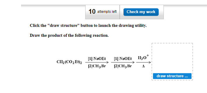 Solved 10 attempts left Check my work Click the "draw | Chegg.com