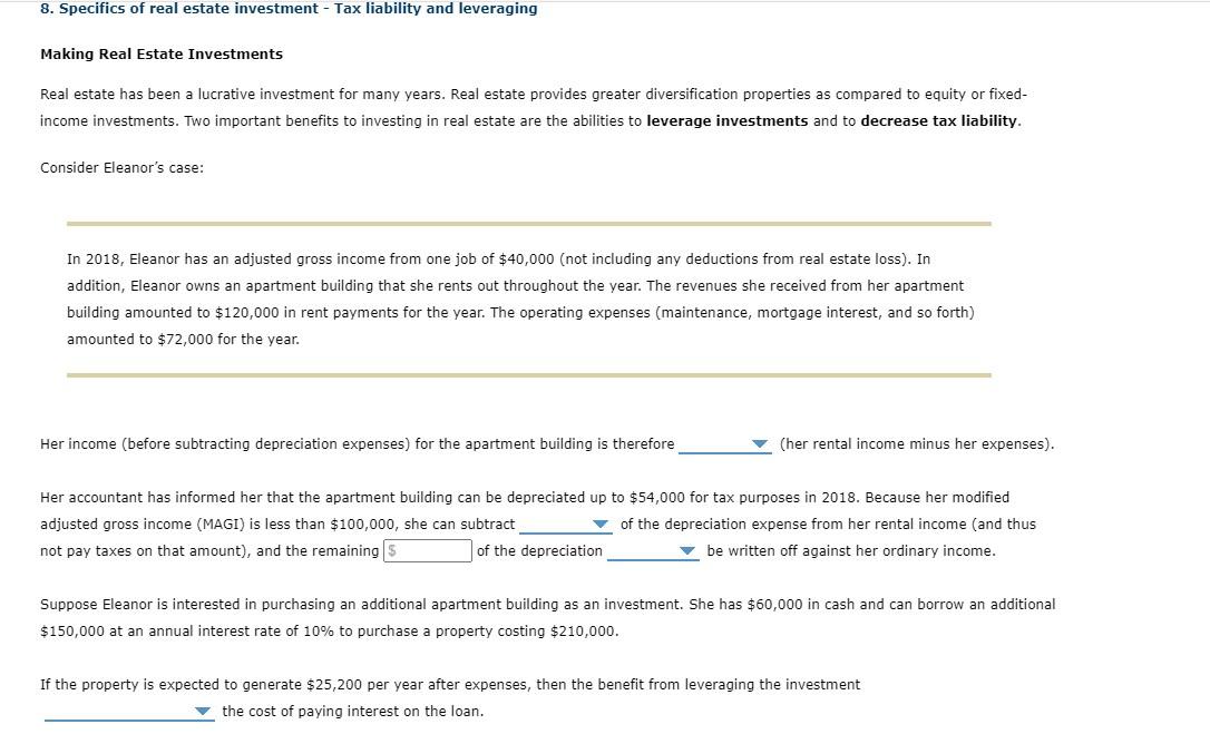Solved Making Real Estate Investments Real estate has been a | Chegg.com